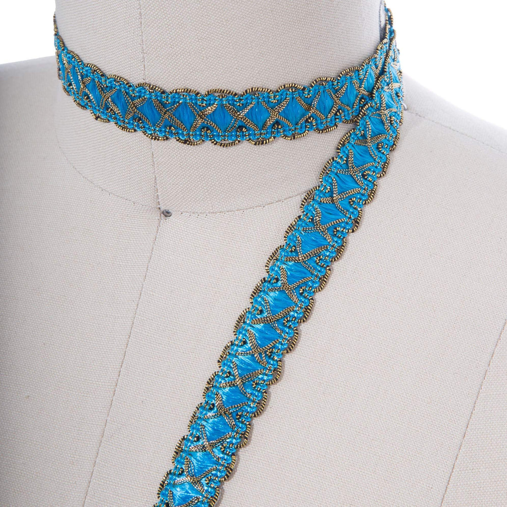 5/8" Lively Turquoise Blue Crossed Braided Gimp Trim – Trim 2000 Plus